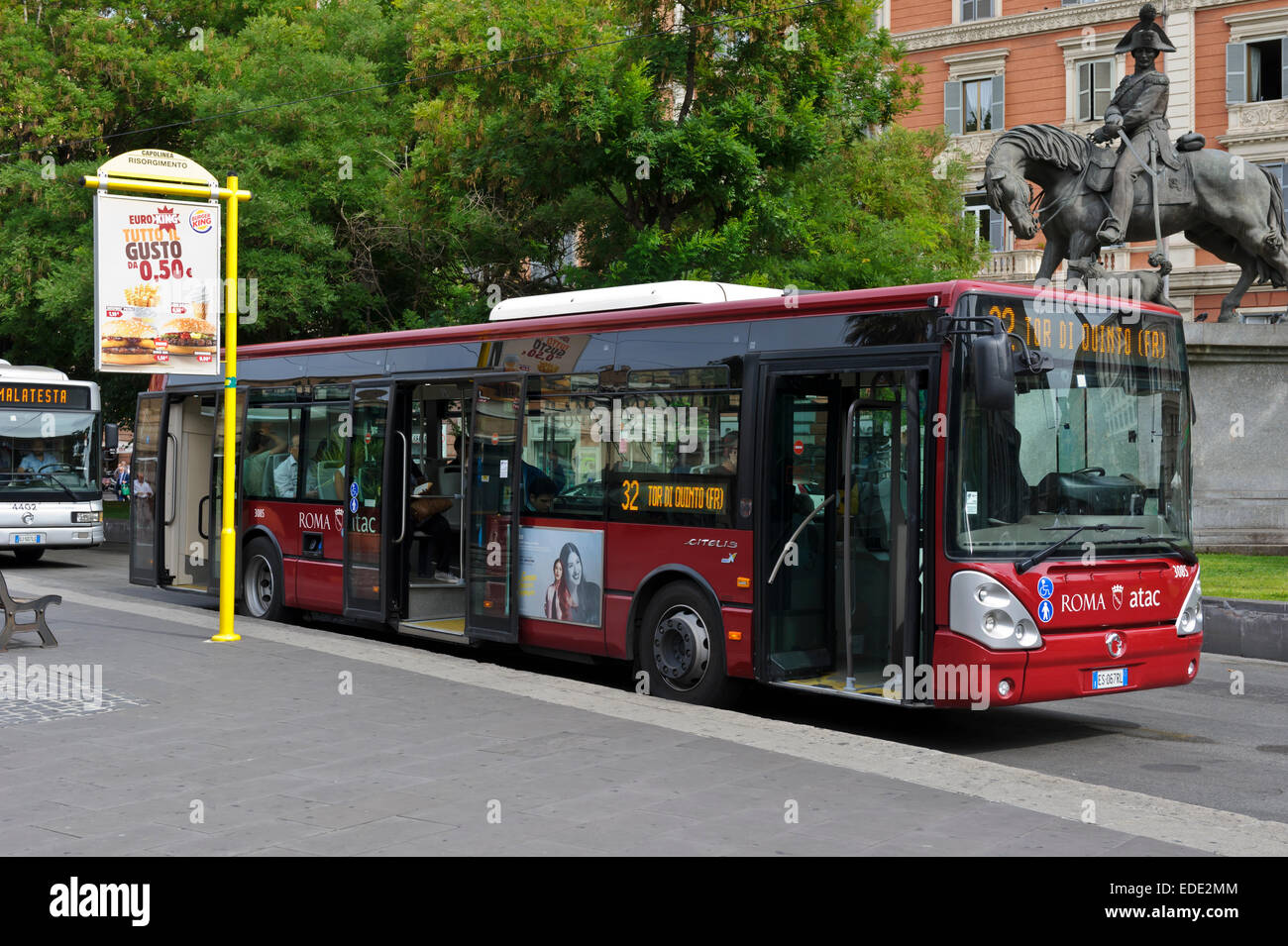 Passengers on a traditional bus in the Vatican City, Rome, Italy Stock ...