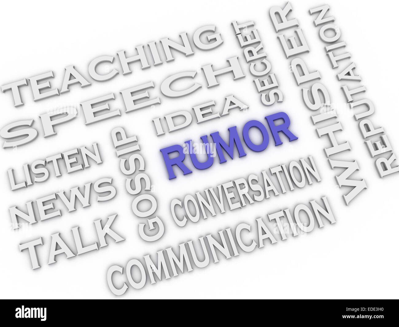 3d image Rumor issues concept word cloud background Stock Photo - Alamy