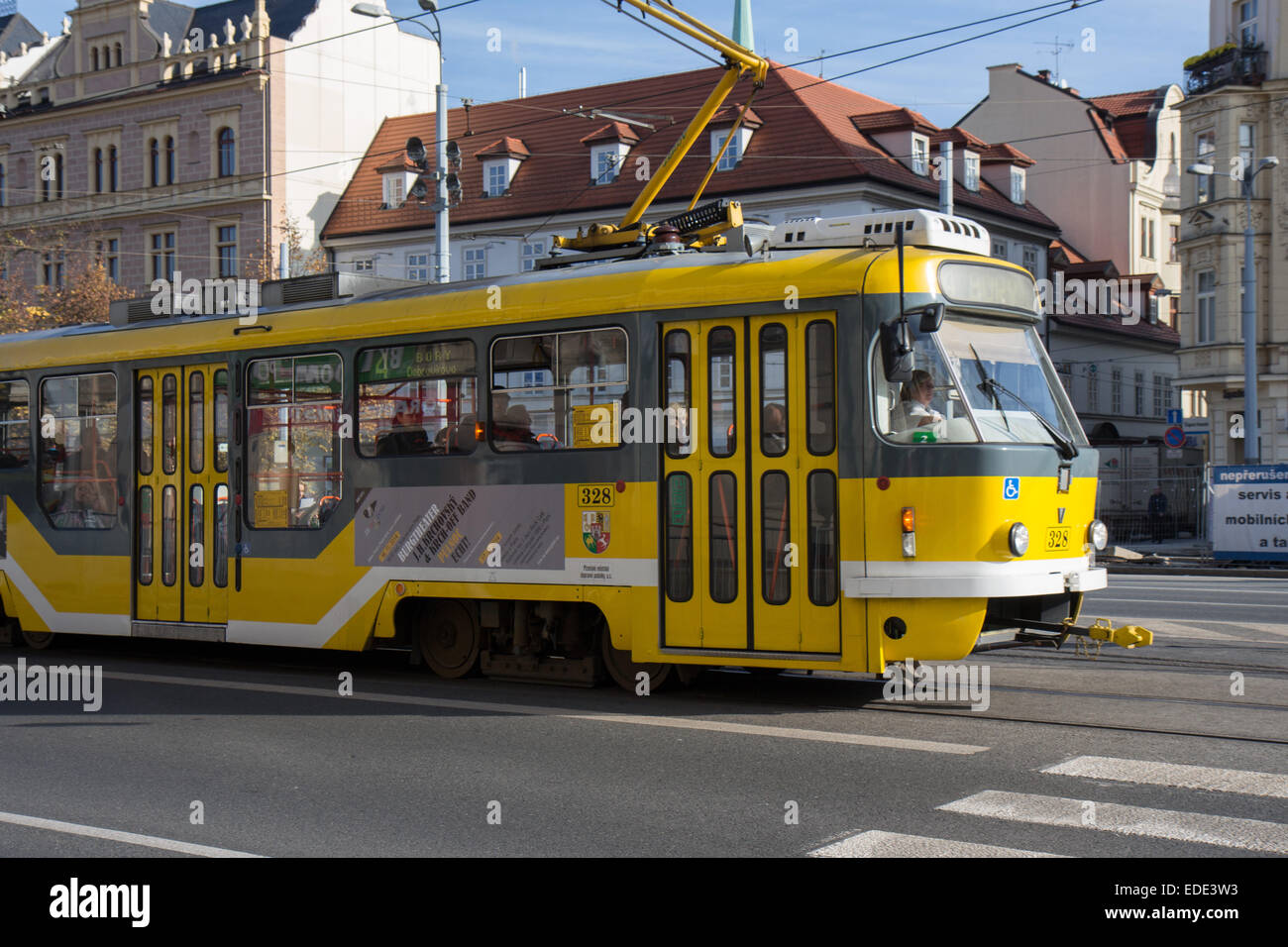 Czech Republic: Tram in the center of Plzen. Photo from 8. November ...