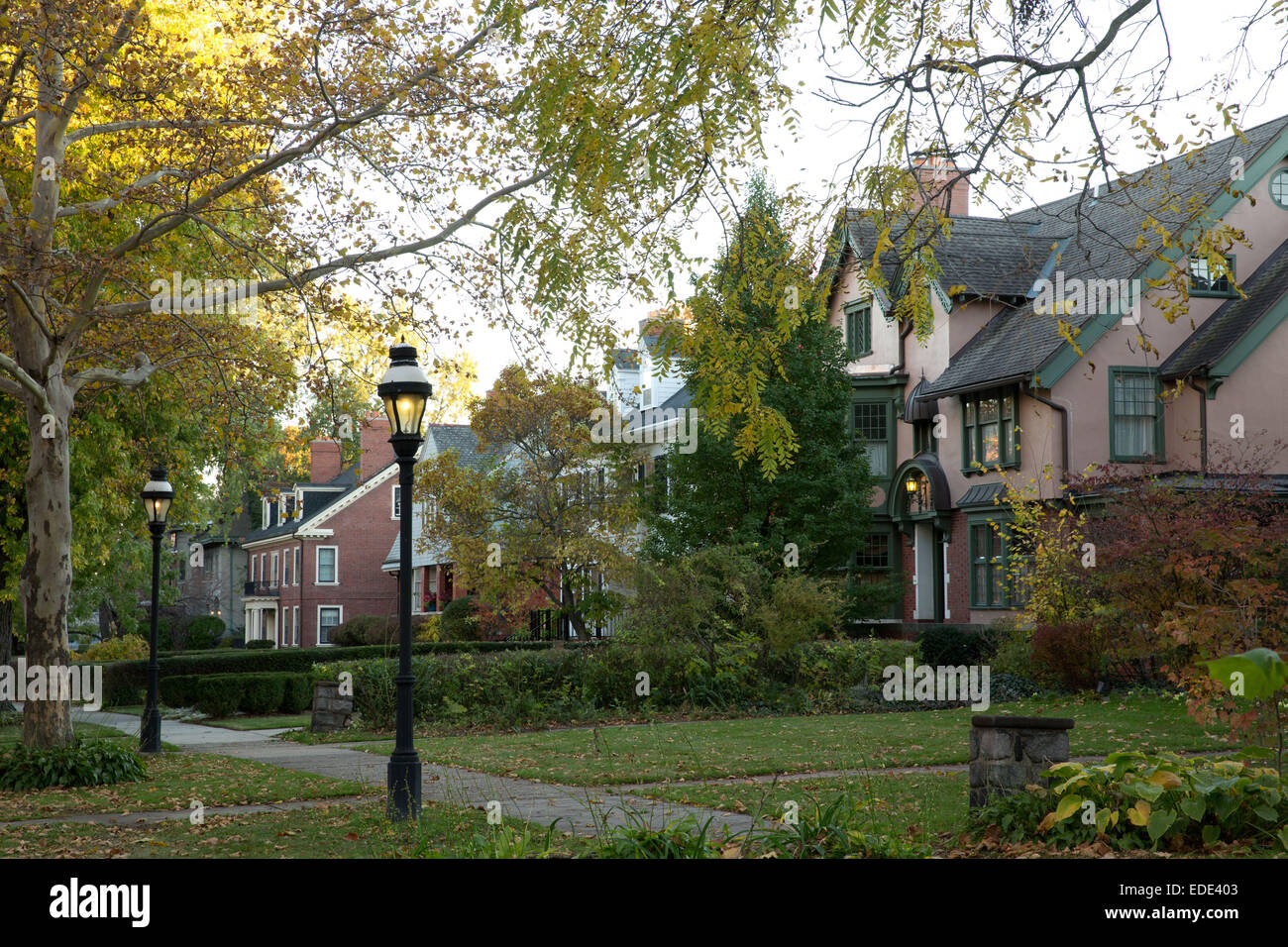 Beautiful mansions on Detroit's Islandview neighborhood, Michigan, USA ...