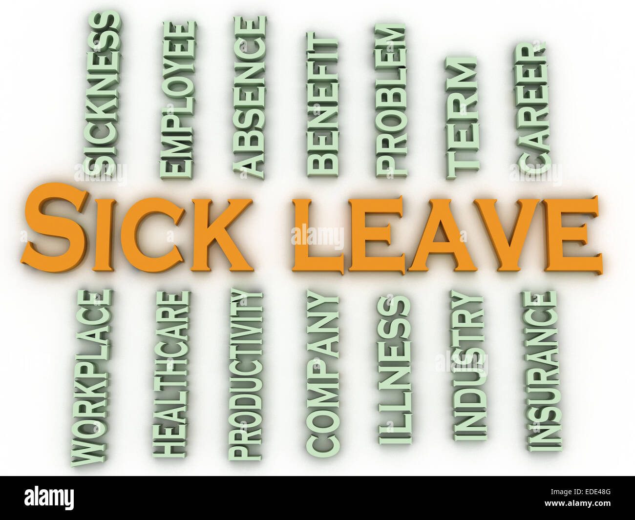 3d imagen Sick leave issues concept word cloud background Stock Photo ...