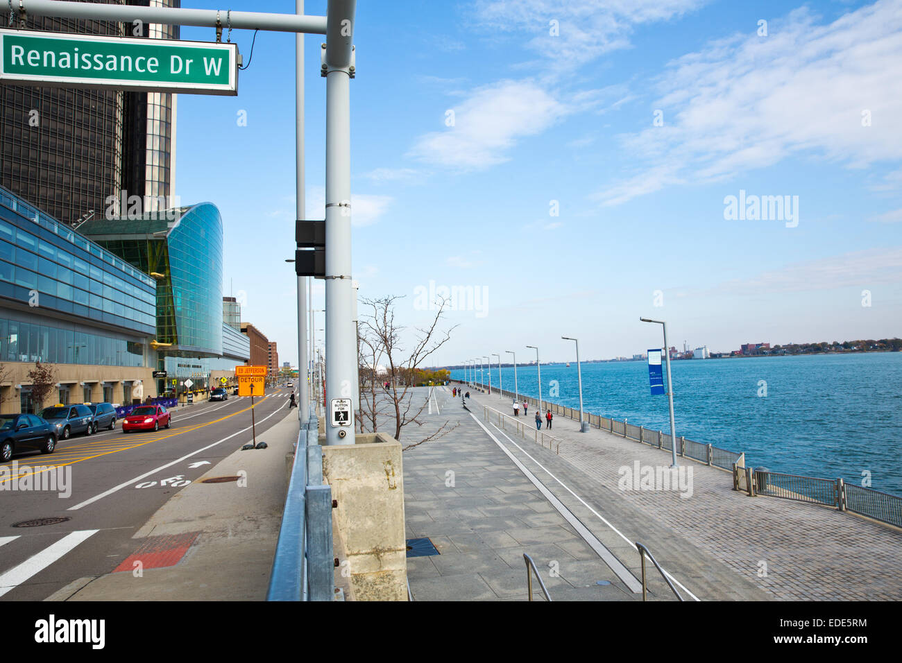 Renaissance Drive West, Riverside, Detroit, Michigan, USA. Oct. 24 ...