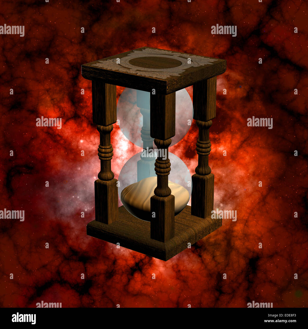 The Begining of Time - A sand timer in the space Stock Photo - Alamy