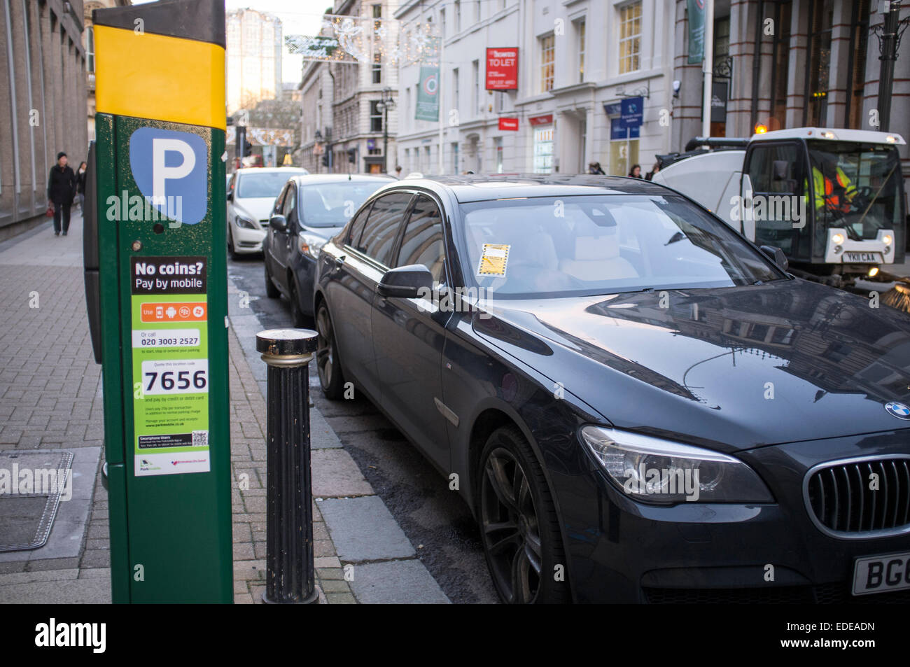 Parking ticket issue to big car at parking meter, run out of time Stock ...