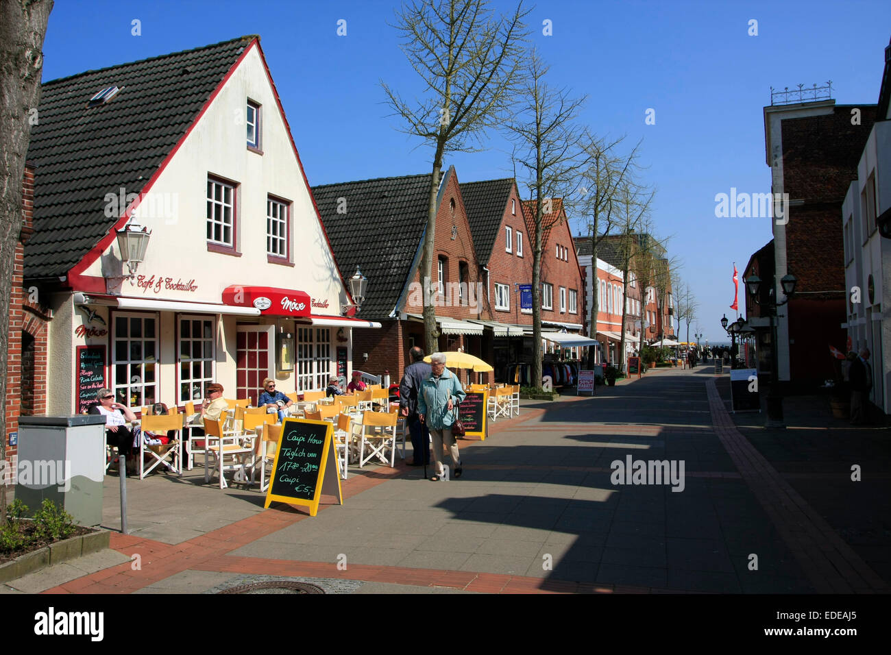 The Große Strasse (Great Street) in Wyk leads to the boardwalk on the ...