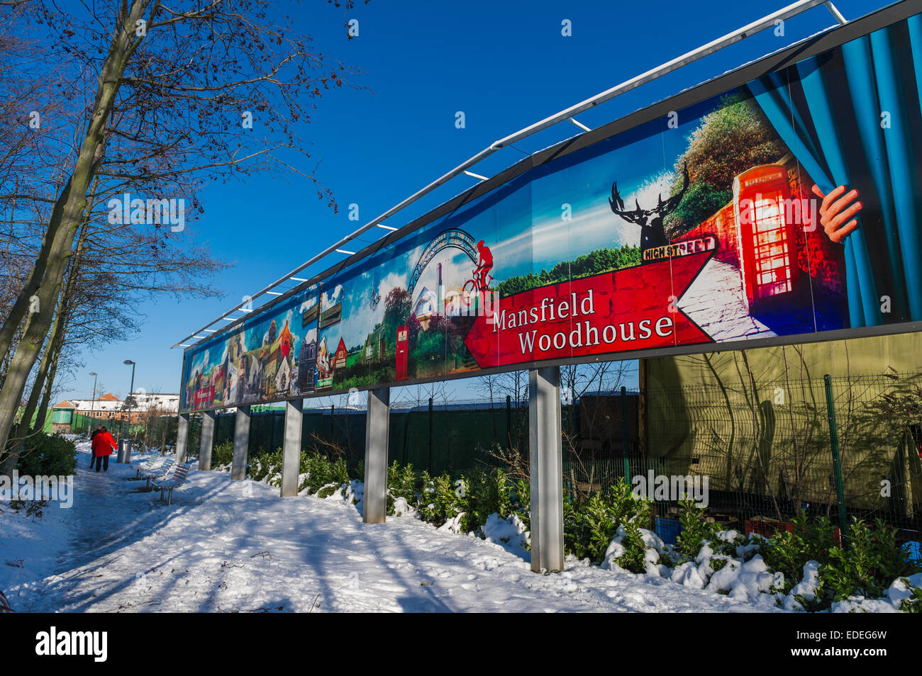 Welcome to Mansfield Woodhouse display board , a town in north ...