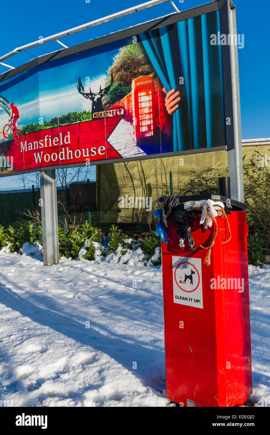 Welcome to Mansfield Woodhouse display board , a town in north ...