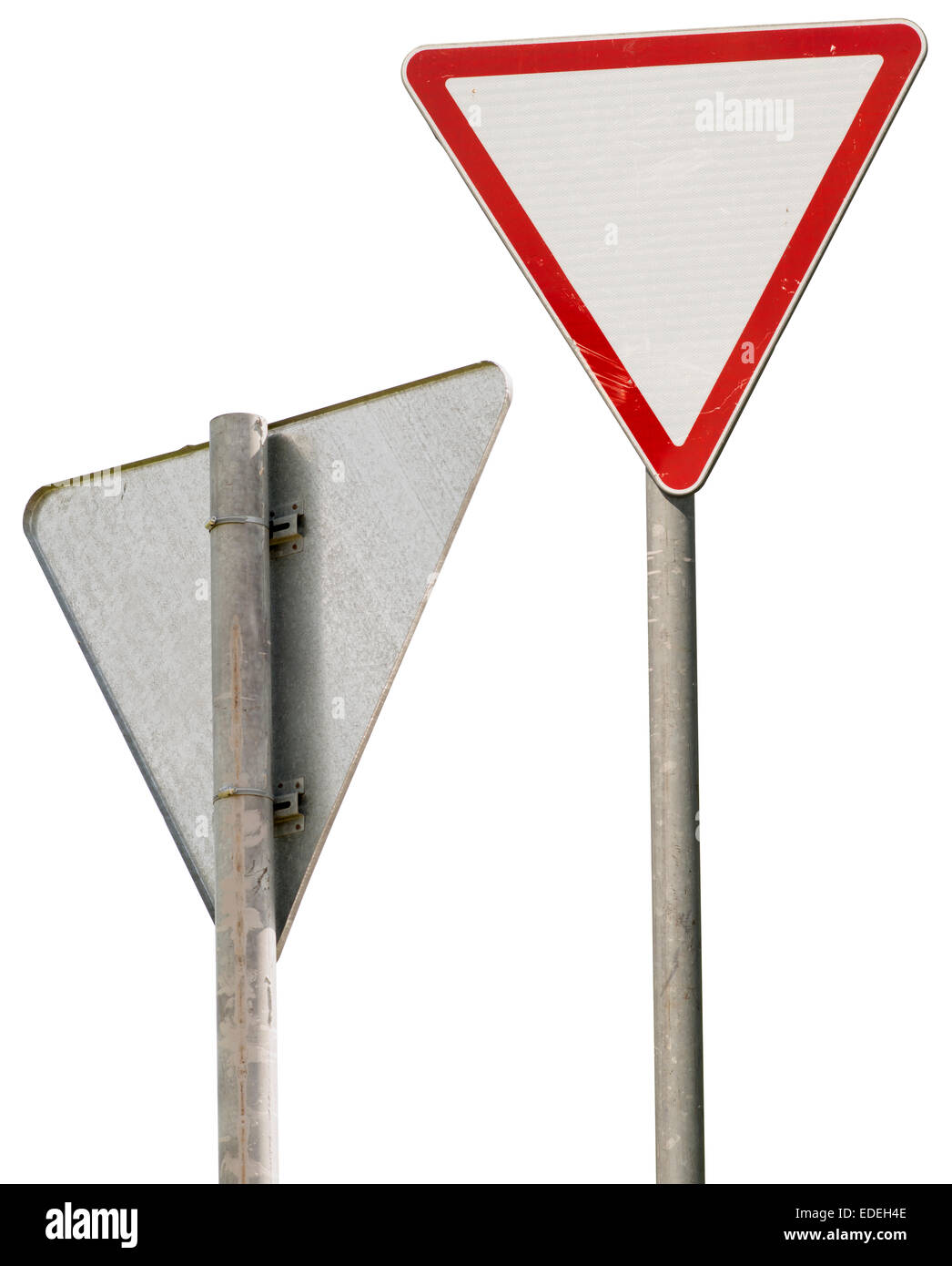 Back view traffic sign Cut Out Stock Images & Pictures - Alamy