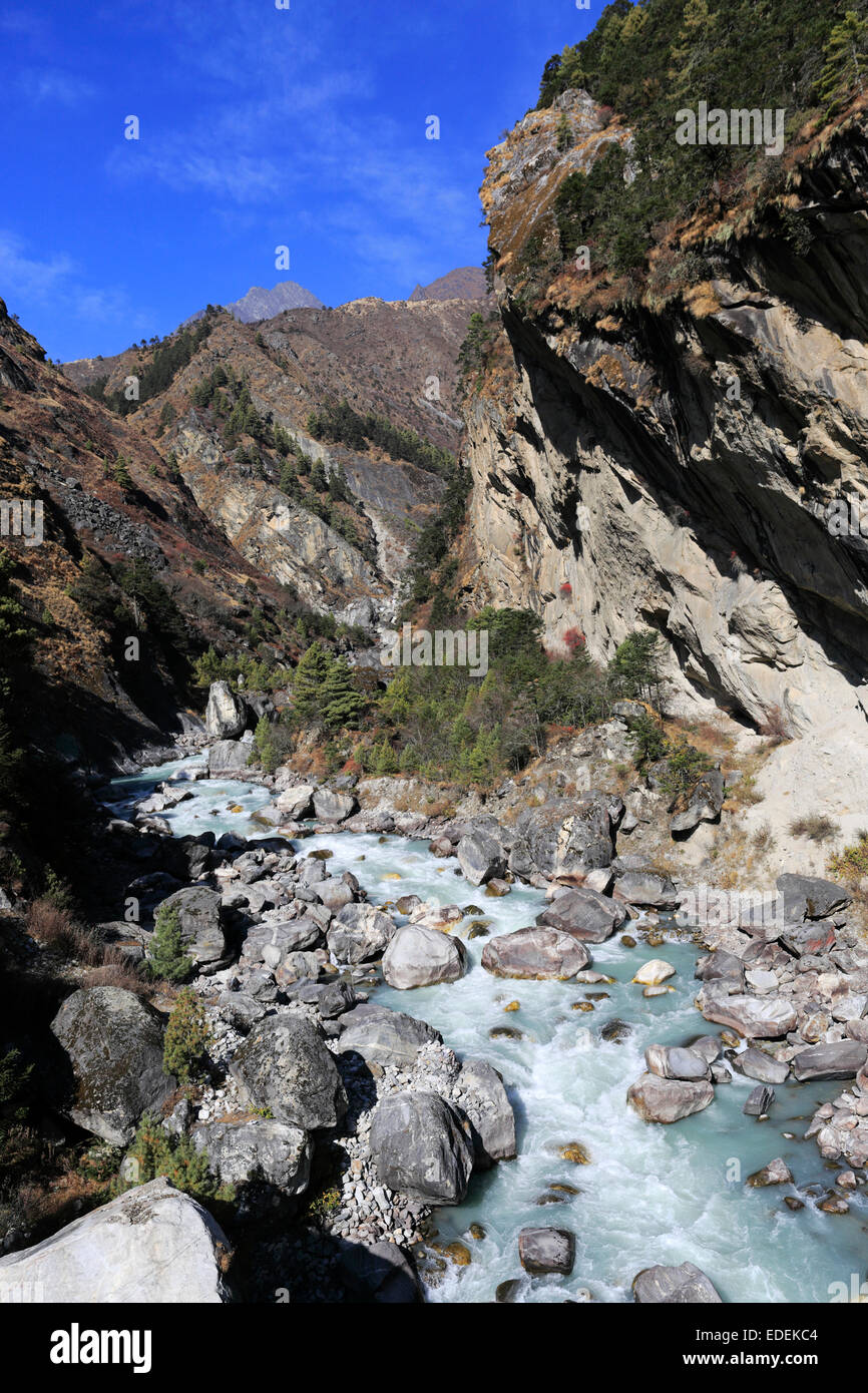Dudh Koshi river valley, Everest base camp trek, UNESCO World Heritage ...