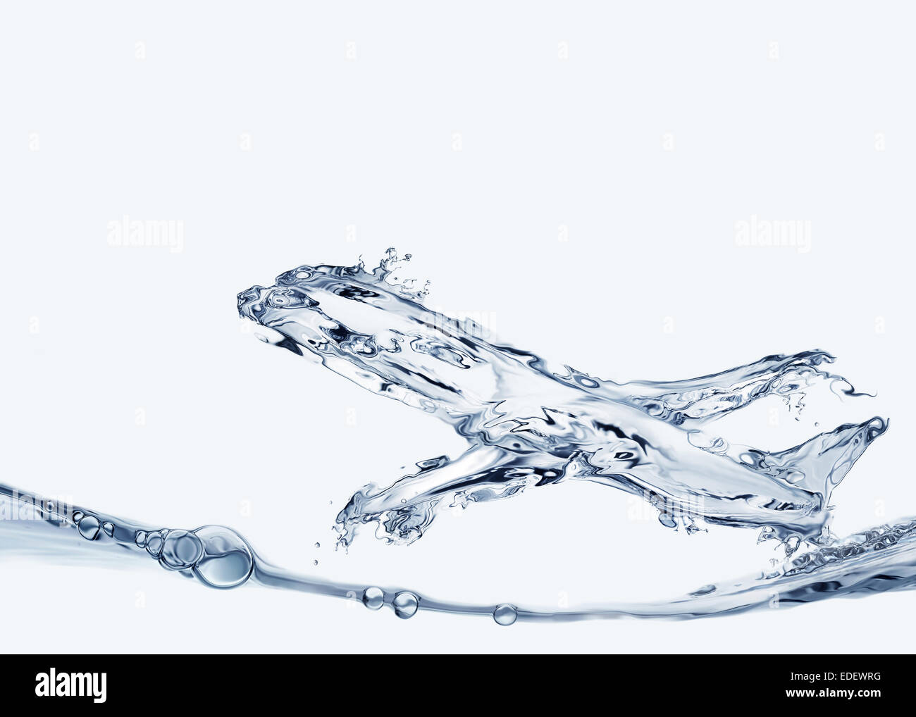 An airplane made of water flying upwards Stock Photo - Alamy