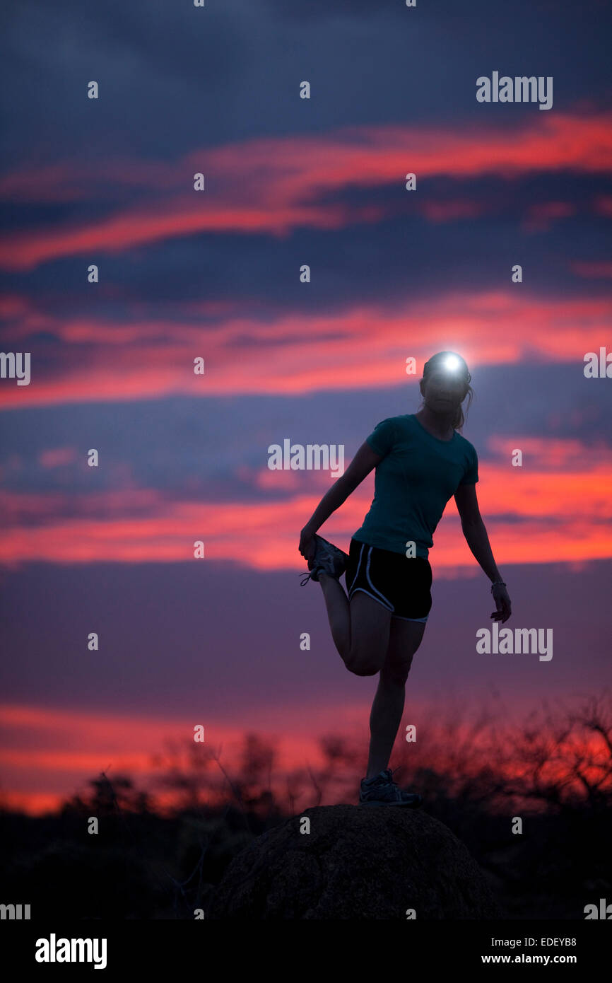Running in sunset hi-res stock photography and images - Alamy