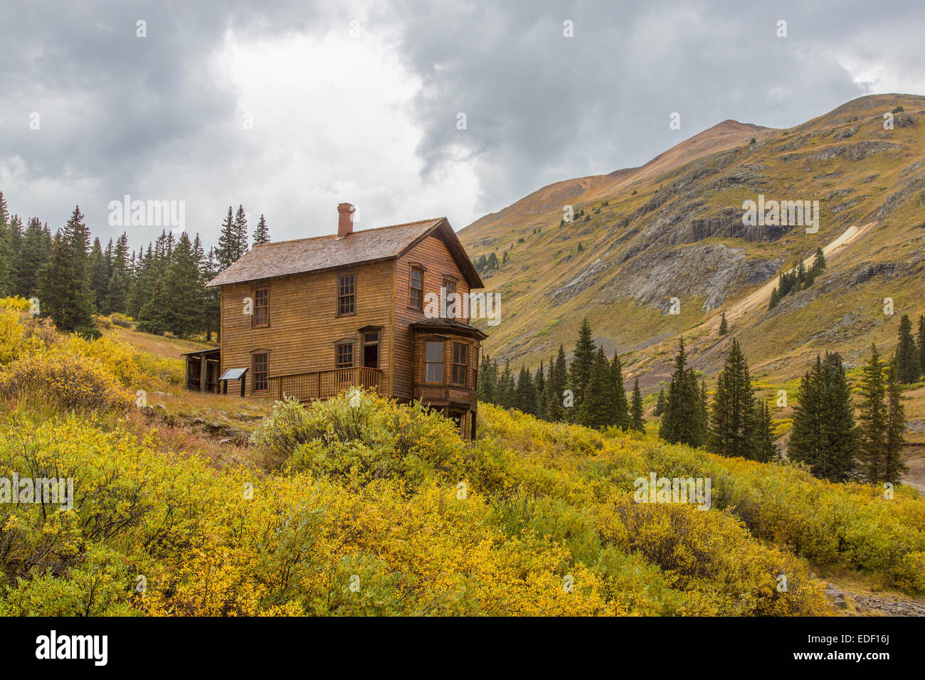 Animas Forks old mining camp ghost town on the Alpine Loop in the San ...