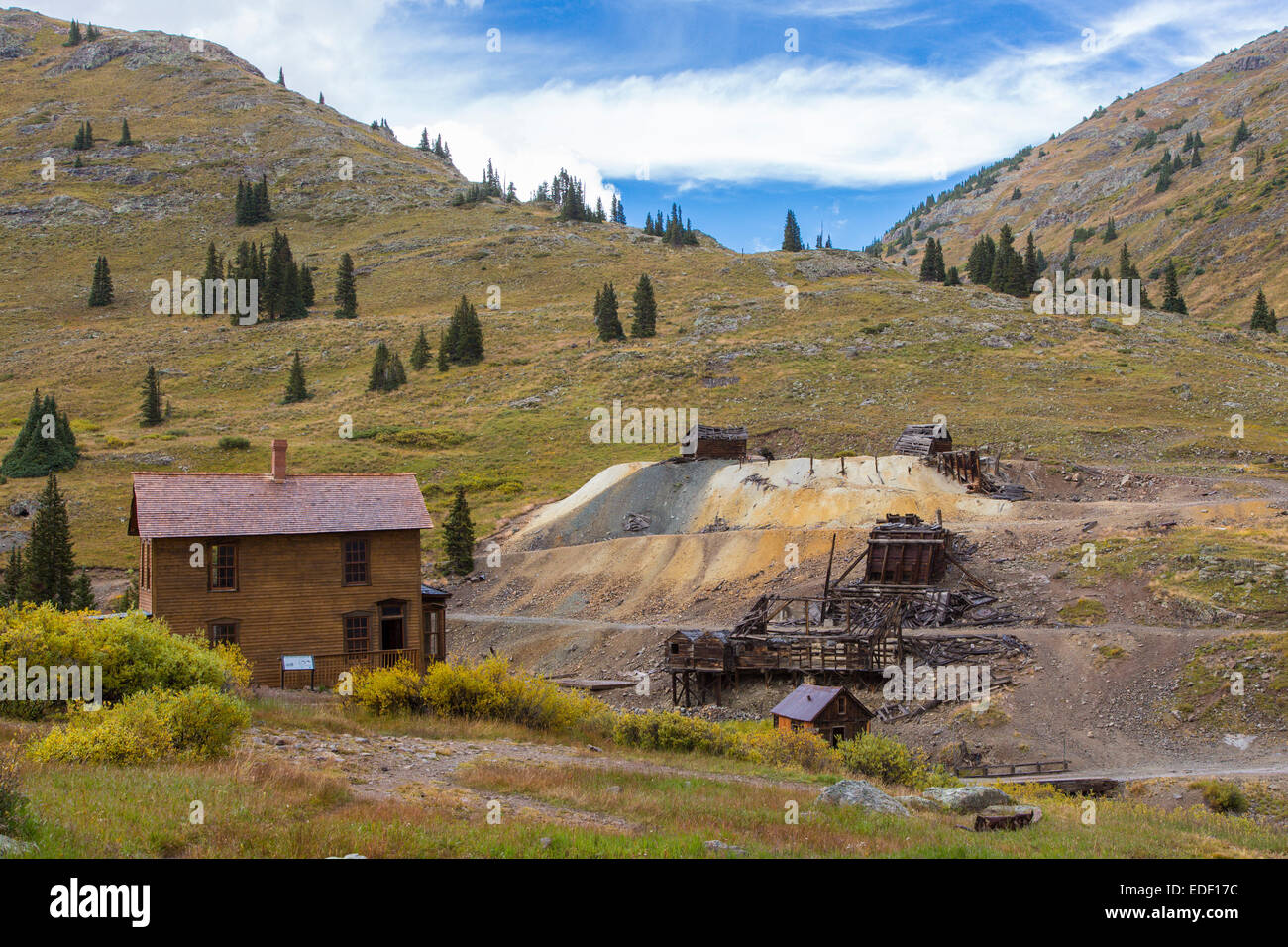 Animas Forks old mining camp ghost town on the Alpine Loop in the San ...