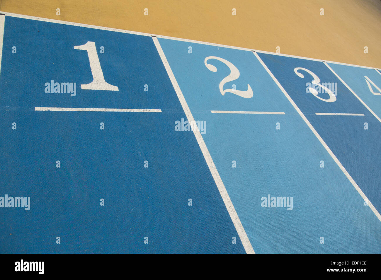 Numbers at finish line of 60 meters running field Stock Photo - Alamy