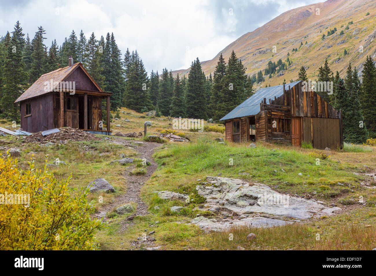 Animas Forks old mining camp ghost town on the Alpine Loop in the San ...