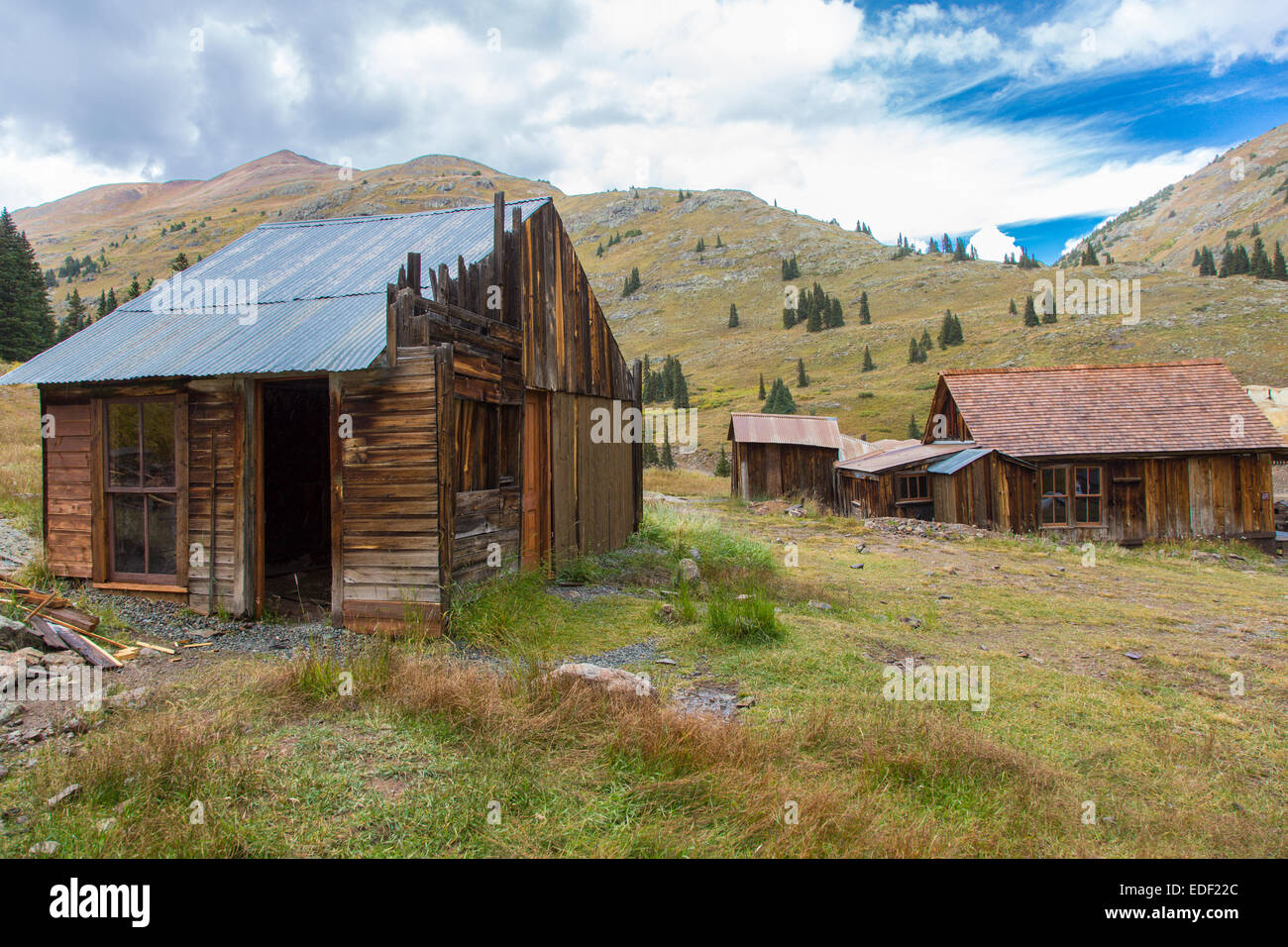 Animas Forks old mining camp ghost town on the Alpine Loop in the San ...