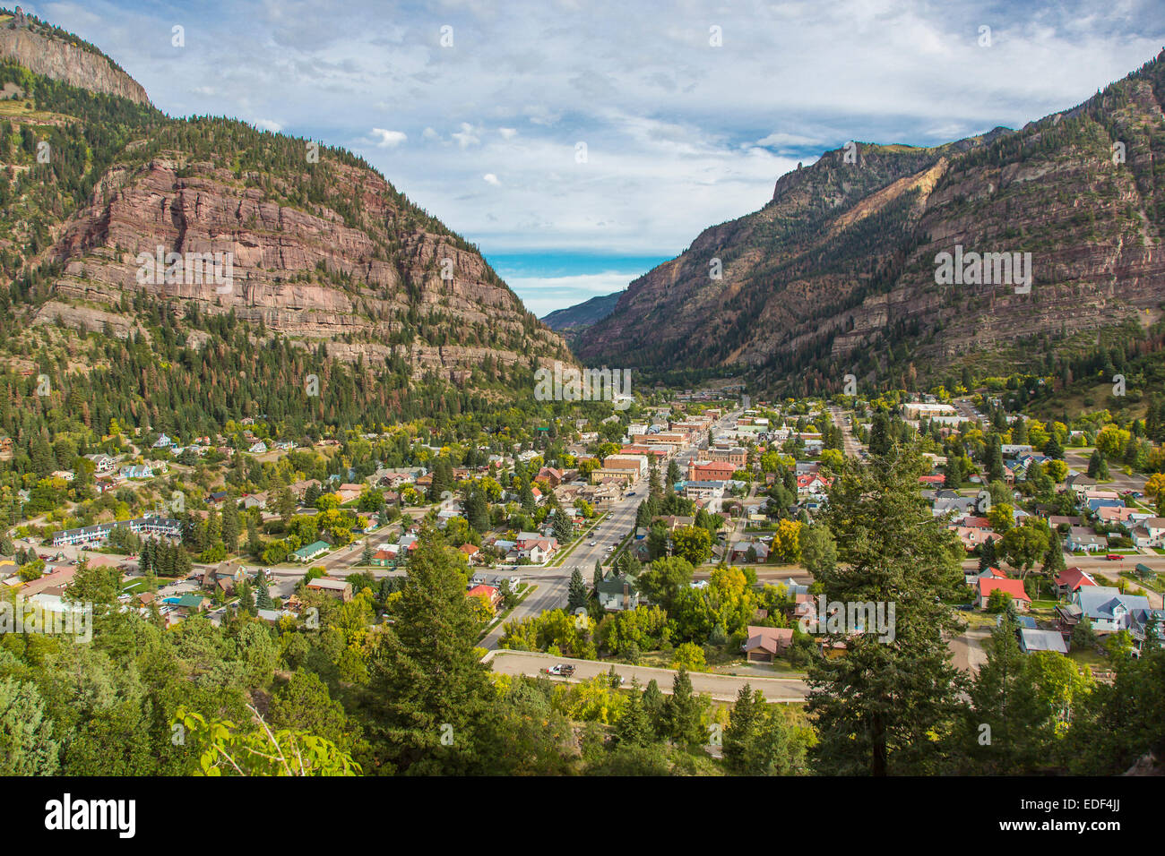 Historic Victorian mountain town of Ouray in the San Juan Mountains of ...