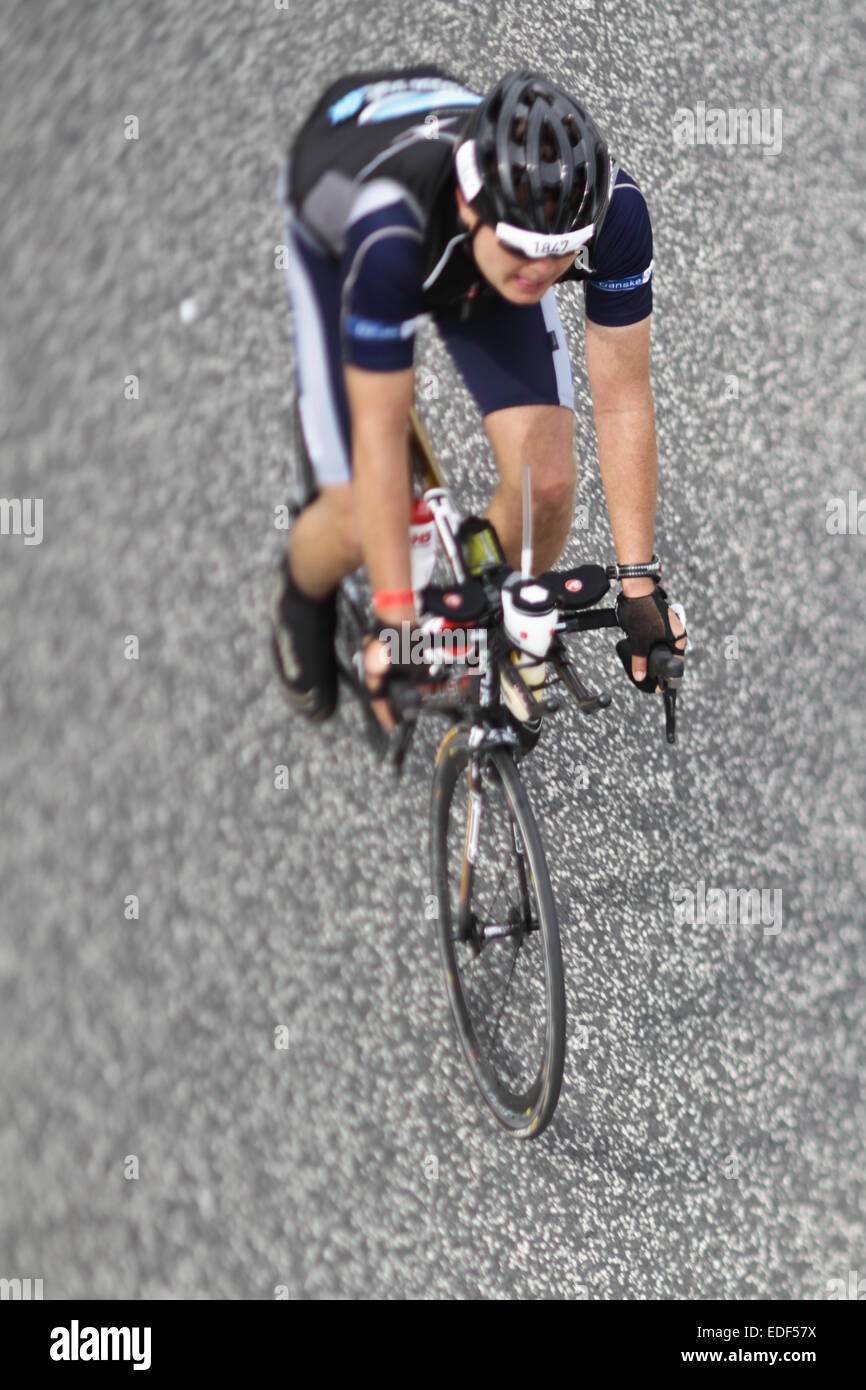 Man on bike during an iron man competition in Denmark Stock Photo - Alamy