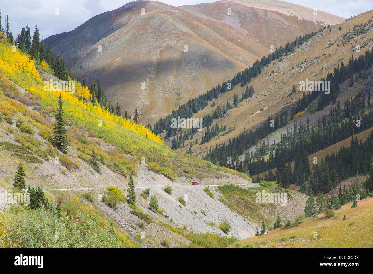 Dirt gravel Alpine Loop road to old mining camp ghost town of Animas ...