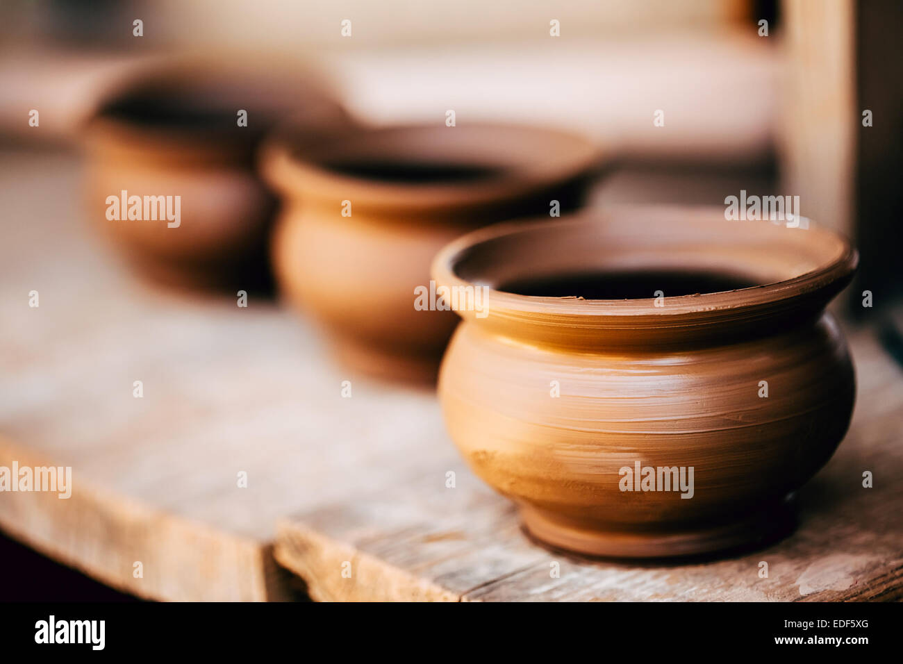 Pottery Craft Ceramic Clay Product Pot. Toned Instant Photo Stock Photo ...