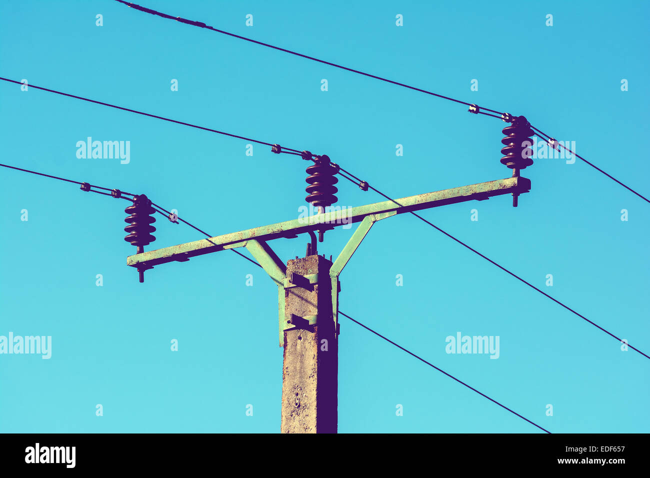 Vintage power lines hi-res stock photography and images - Alamy