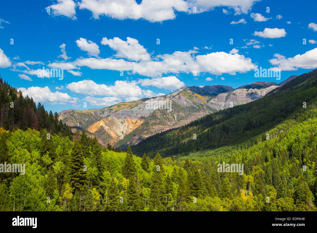 View along Route 550 San Juan Skyway Scenic Byway or Million Dollar ...