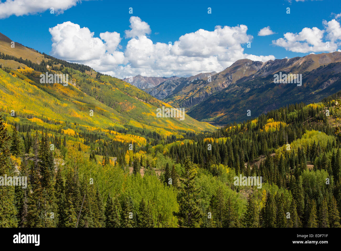 View along Route 550 San Juan Skyway Scenic Byway or Million Dollar ...