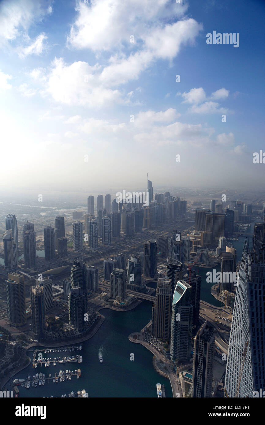 Aerial view of Dubai Marina skyline Stock Photo - Alamy