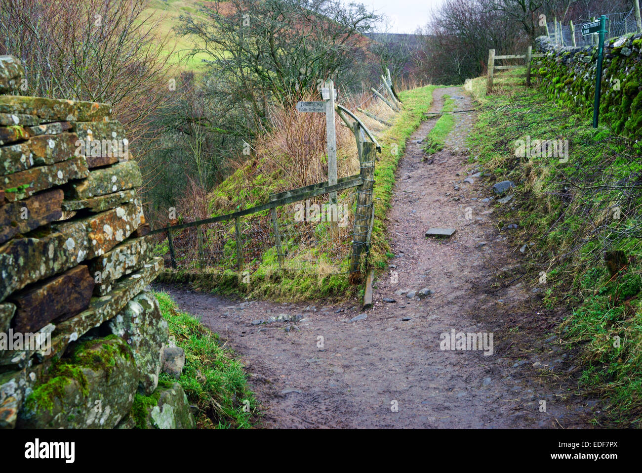 Dividing paths for the coast to coast and the pennine way at Keld in ...