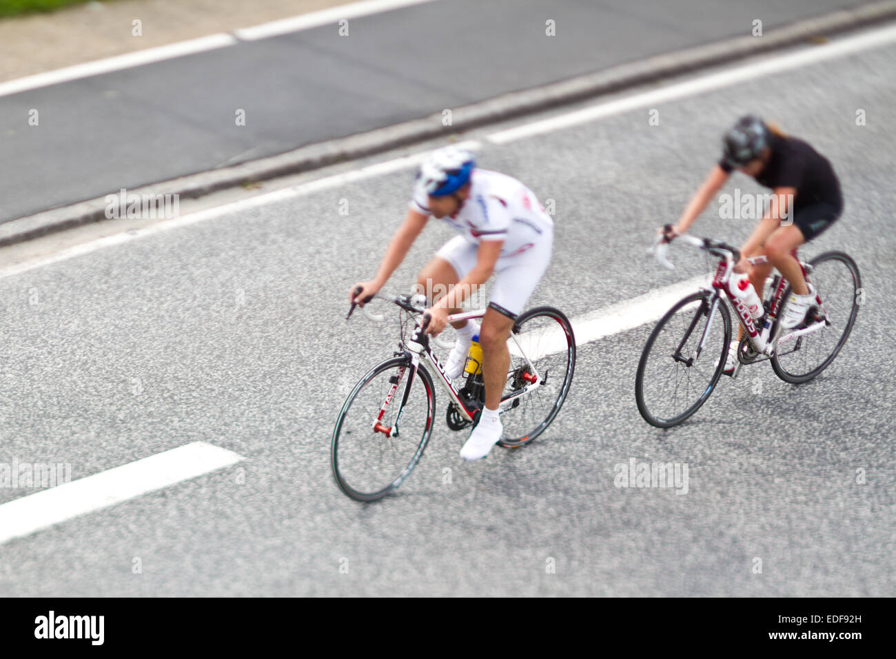 Man on bike during an iron man competition in Denmark Stock Photo - Alamy