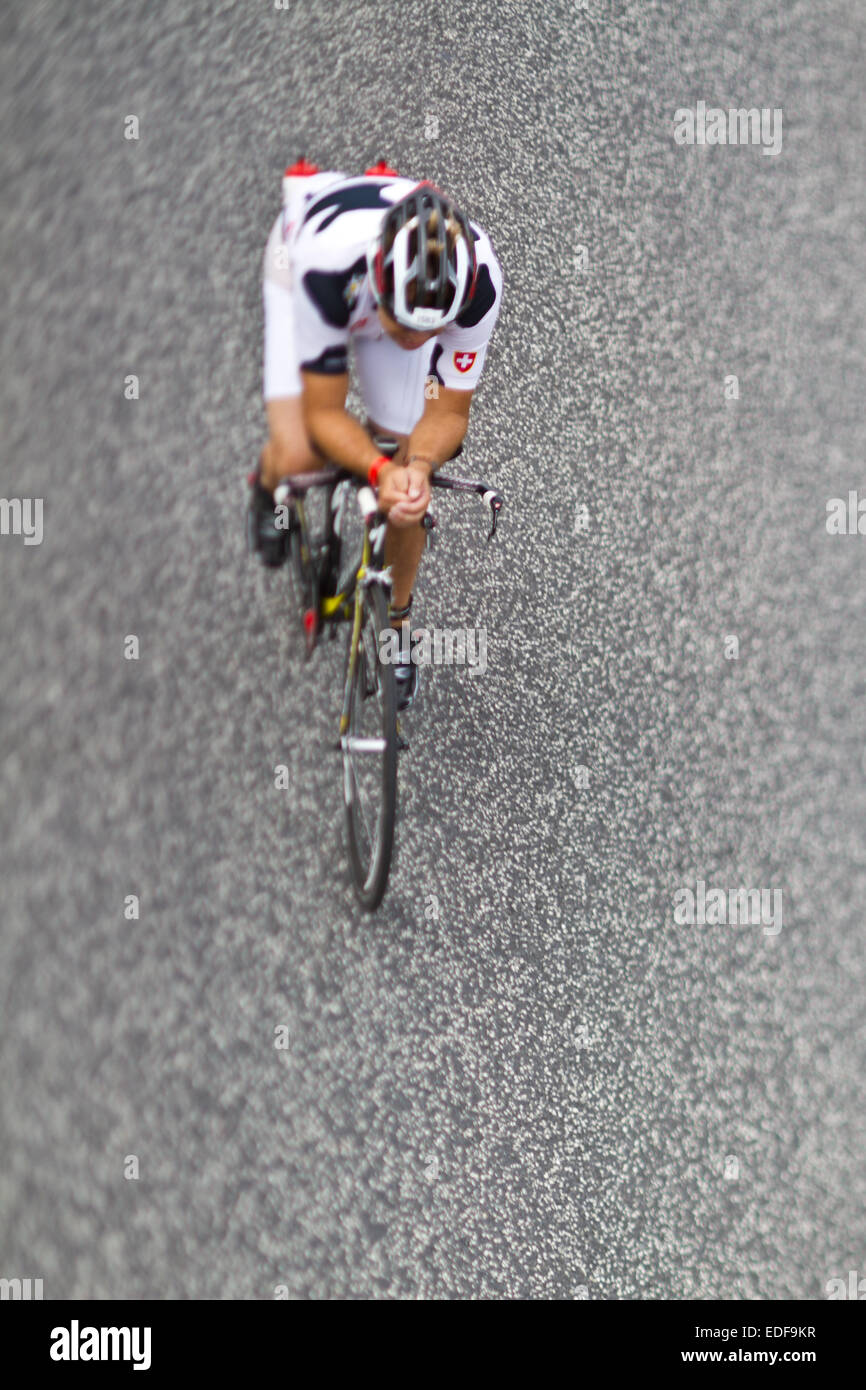 Man on bike during an iron man competition in Denmark Stock Photo - Alamy