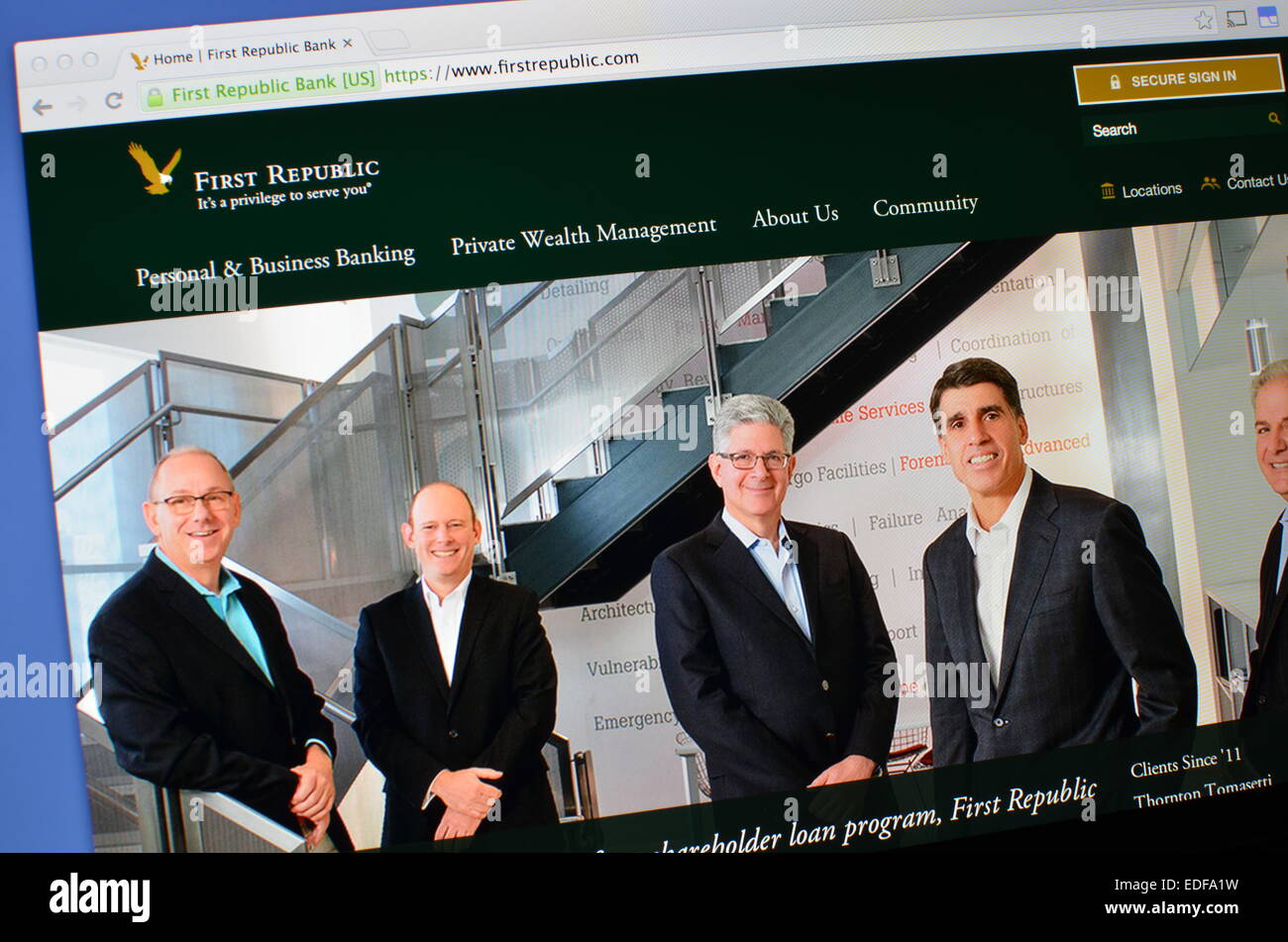First Republic Bank Homepage Stock Photo - Alamy