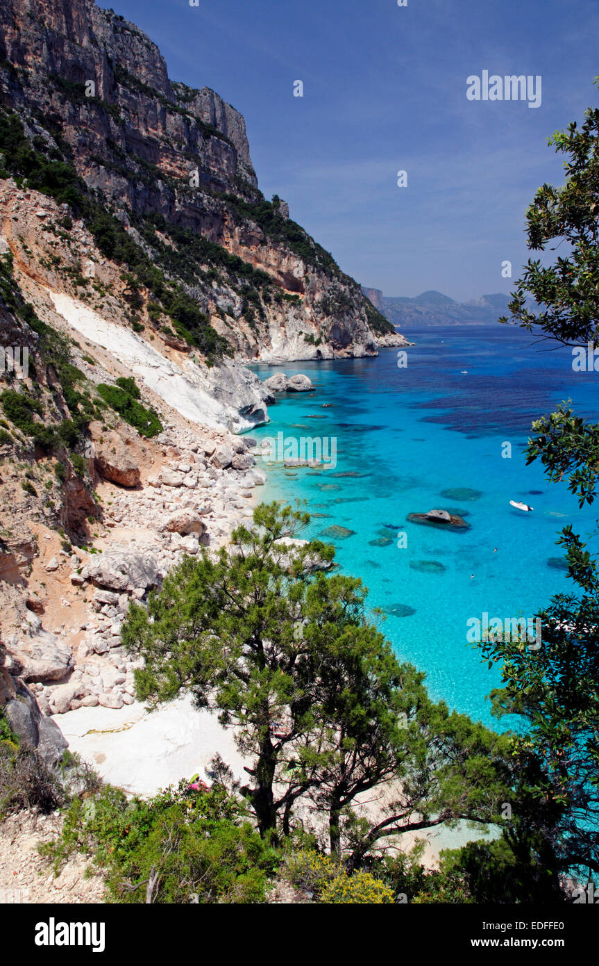 Coast and cliffs at Cala Goloritze beach, Baunei coast,Orosei gulf ...