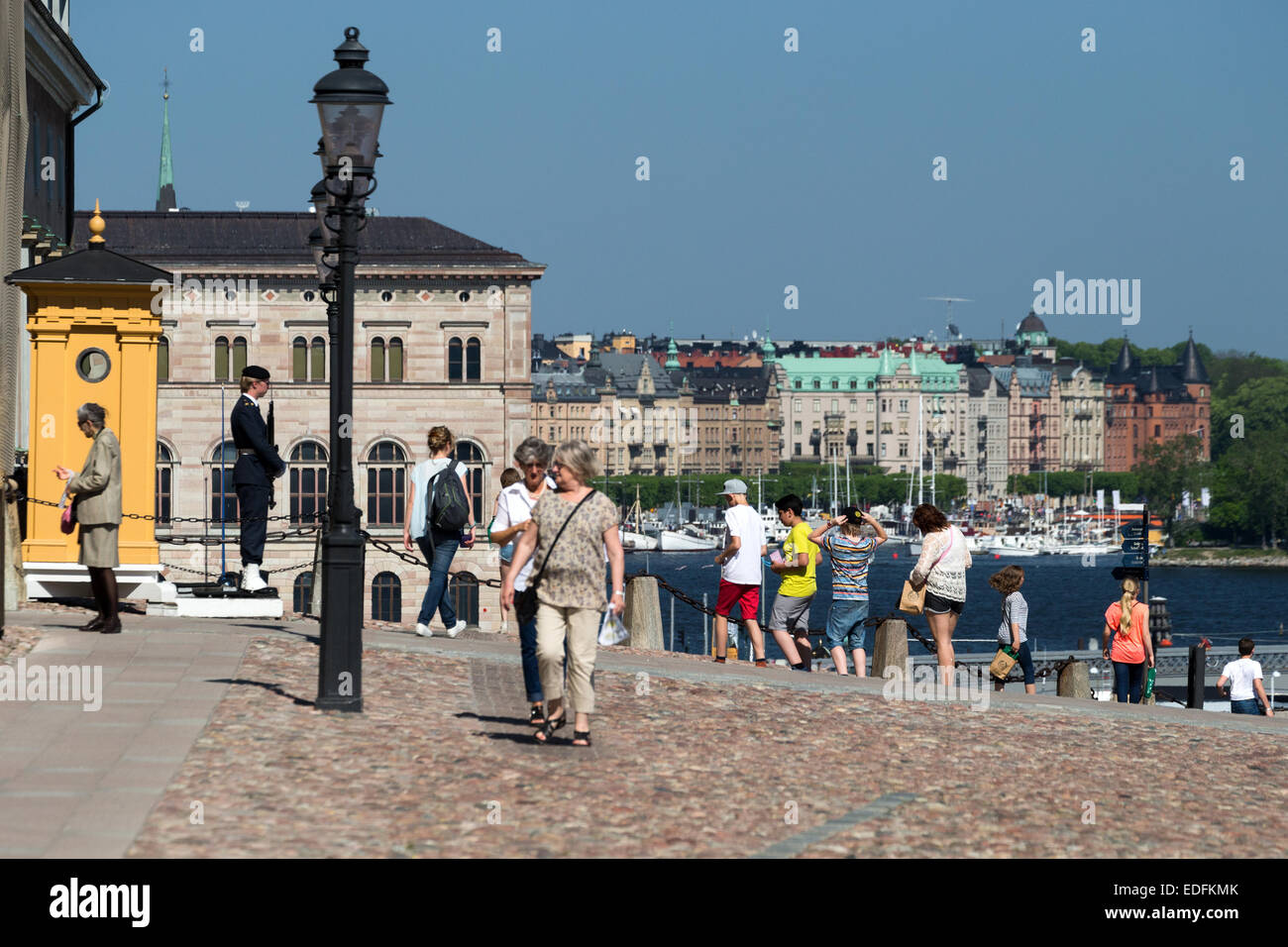 Gamla Stan (Old Town), by Royal Palace looking at Strandvagen (distance ...