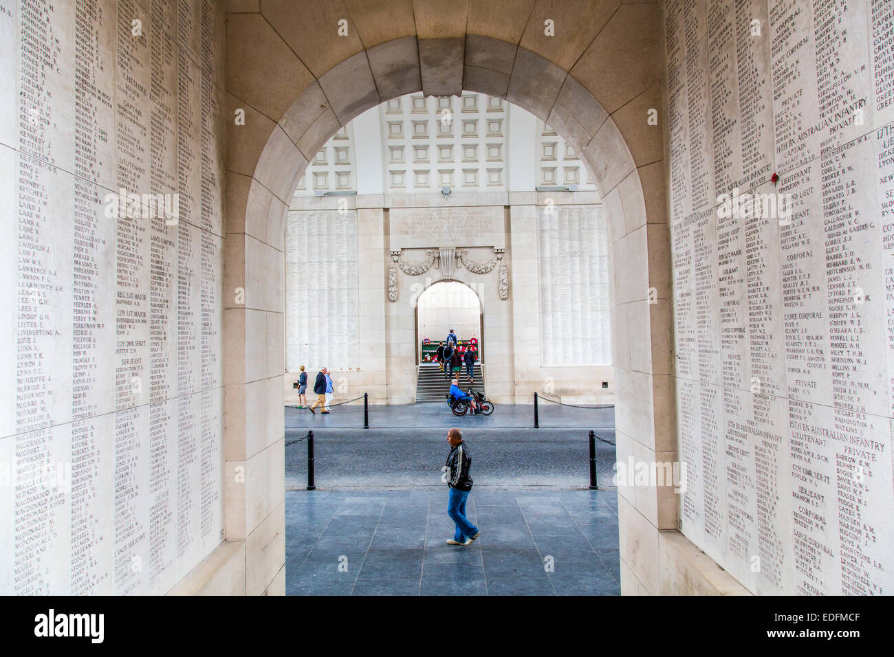 Menenpoort, triumphal arch in the city of Ypres, memorial for those who ...