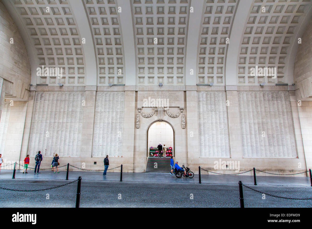 Menenpoort, triumphal arch in the city of Ypres, memorial for those who ...