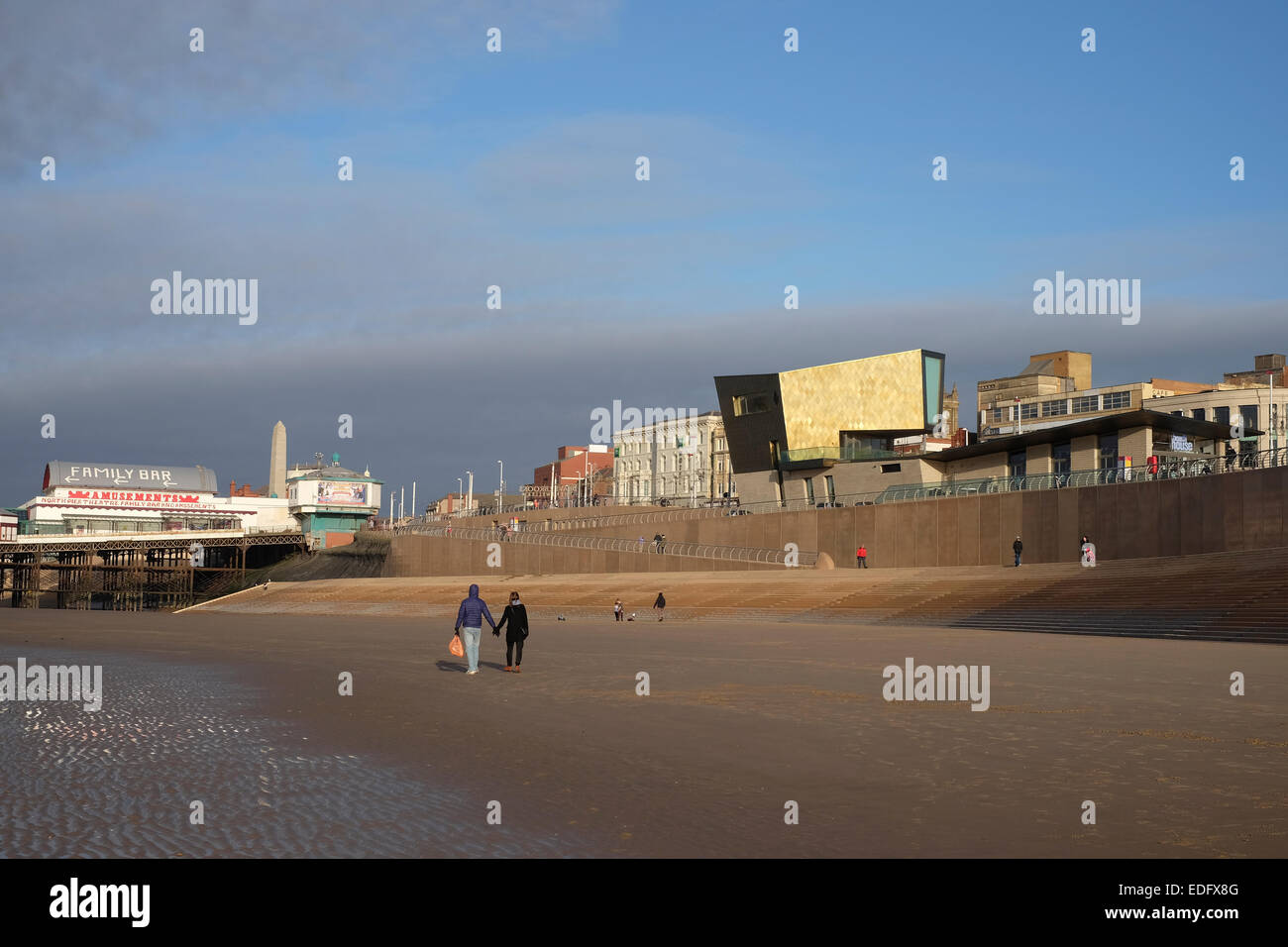 On the beach at Blackpool in Winter Stock Photo - Alamy