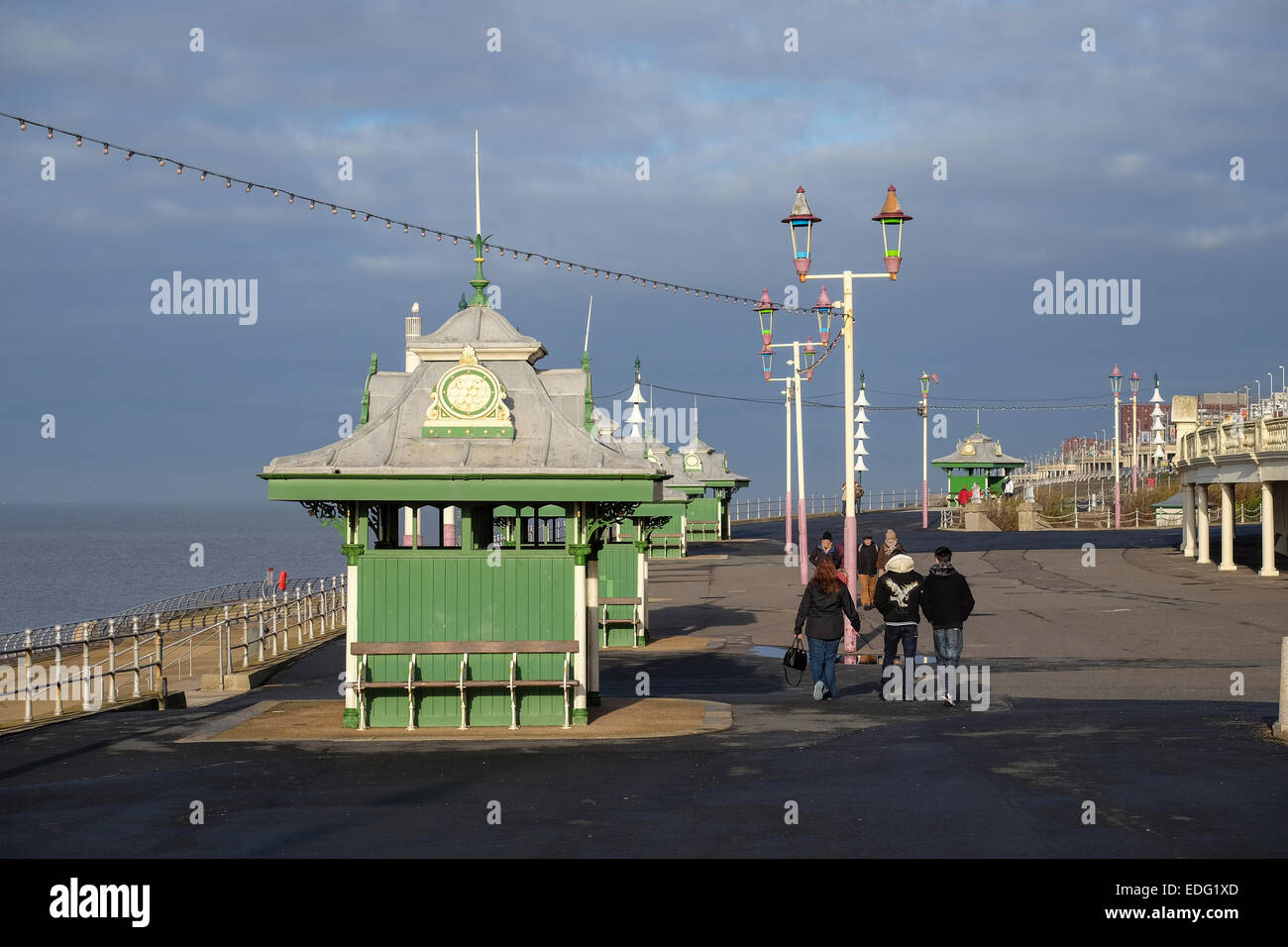 Victorian shelters on Blackpool North Shore Promenade Stock Photo - Alamy