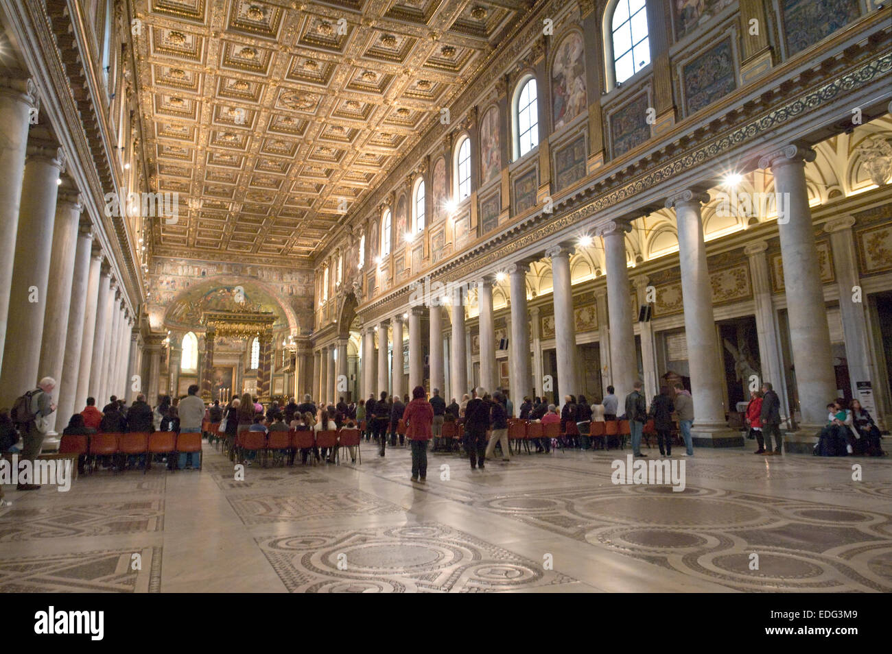 Santa Maria Maggiore interior Stock Photo - Alamy