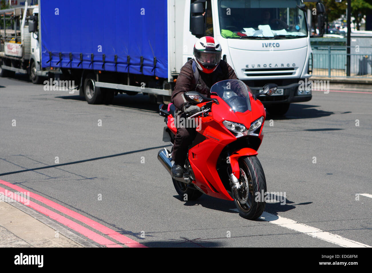 Lorry motorcyclist uk hi-res stock photography and images - Alamy