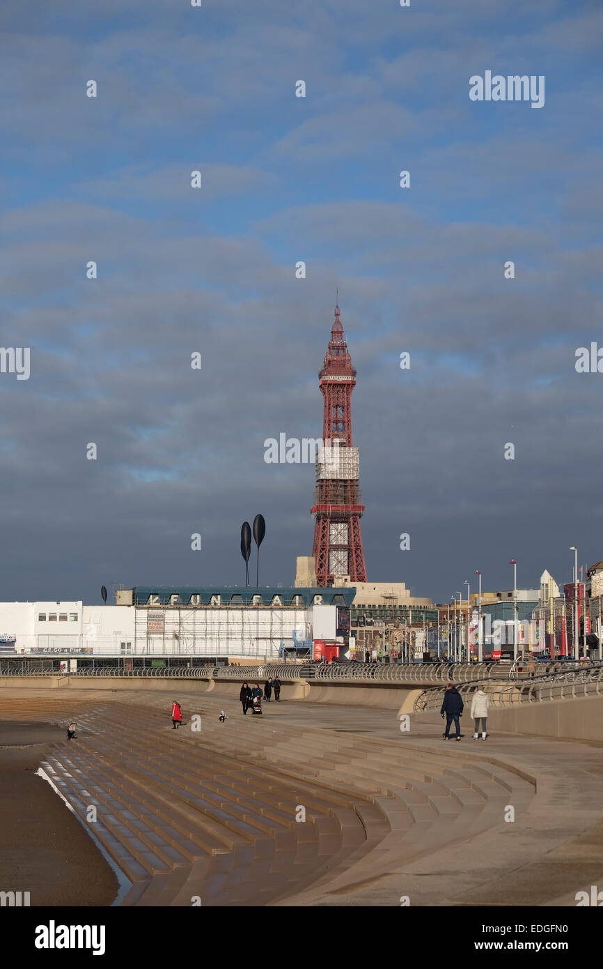 Blackpool beach promenade steps hi-res stock photography and images - Alamy