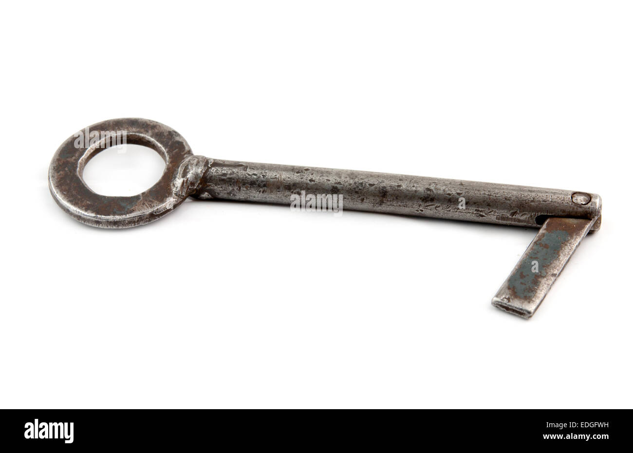 a old single key isolated. Close up Stock Photo - Alamy