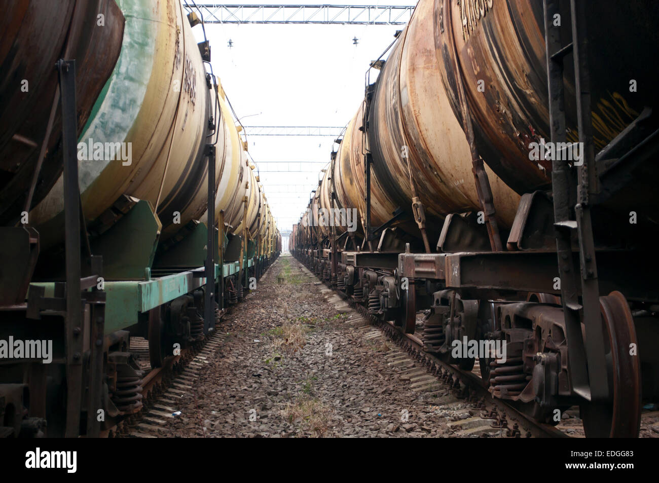 Freight train oil tanks hi-res stock photography and images - Alamy