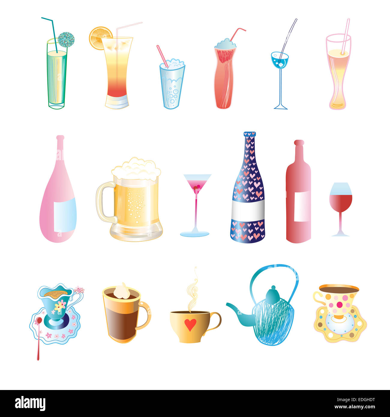 Set glasses different beer hi-res stock photography and images - Alamy