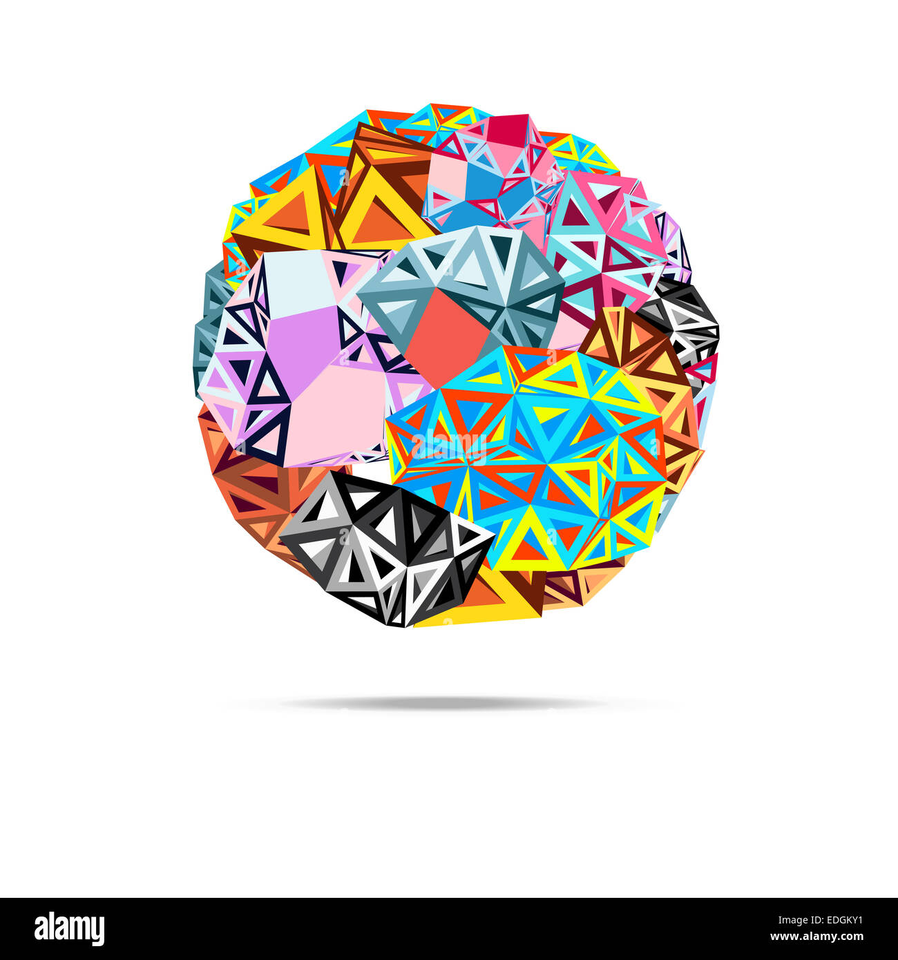 bright beautiful ball of the triangle on a white background Stock Photo ...