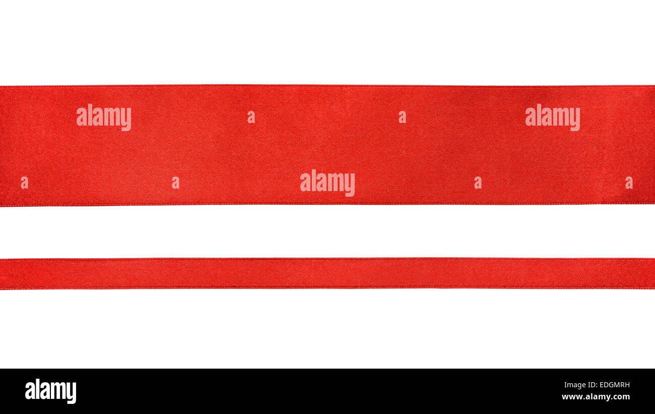 Red ribbons isolated on white background Stock Photo - Alamy