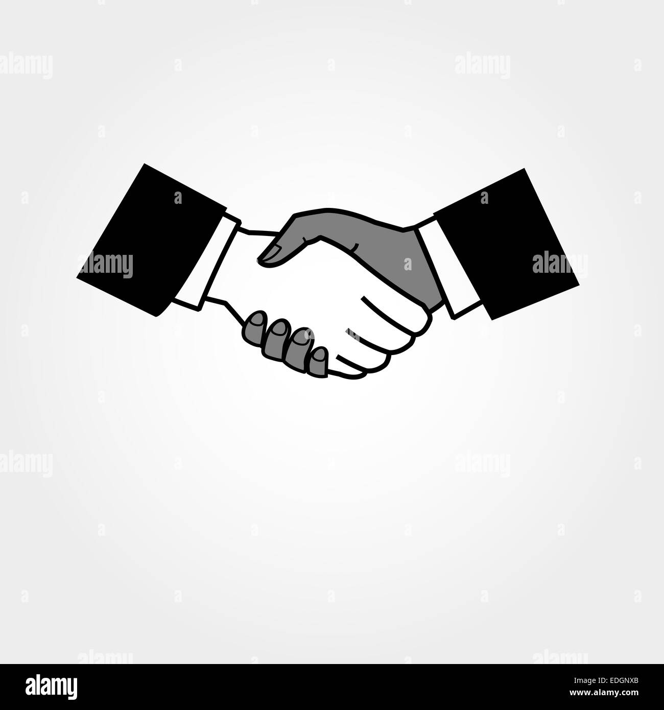 graphical icons handshake on a light background Stock Photo - Alamy