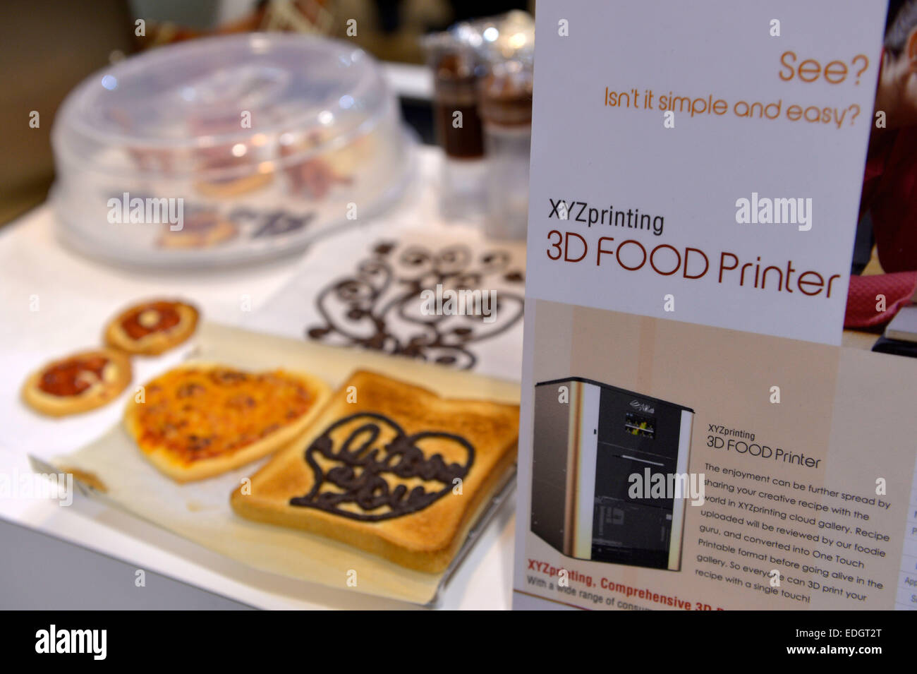 Las Vegas, USA. 6th Jan, 2015. The 3D printed food is seen at the 2015 ...