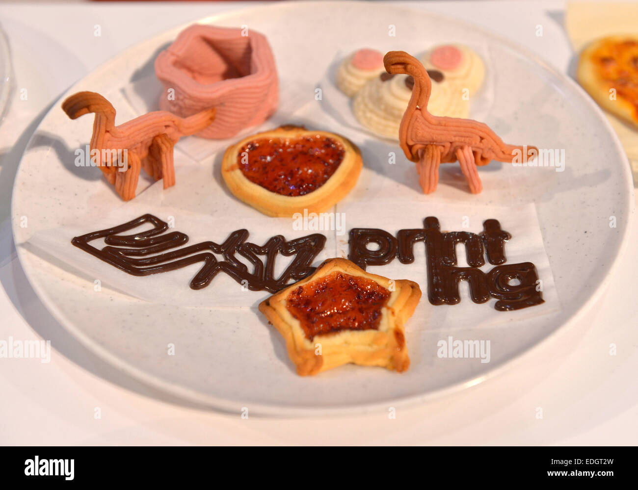 Las Vegas, USA. 6th Jan, 2015. The 3D printed food is seen at the 2015 ...