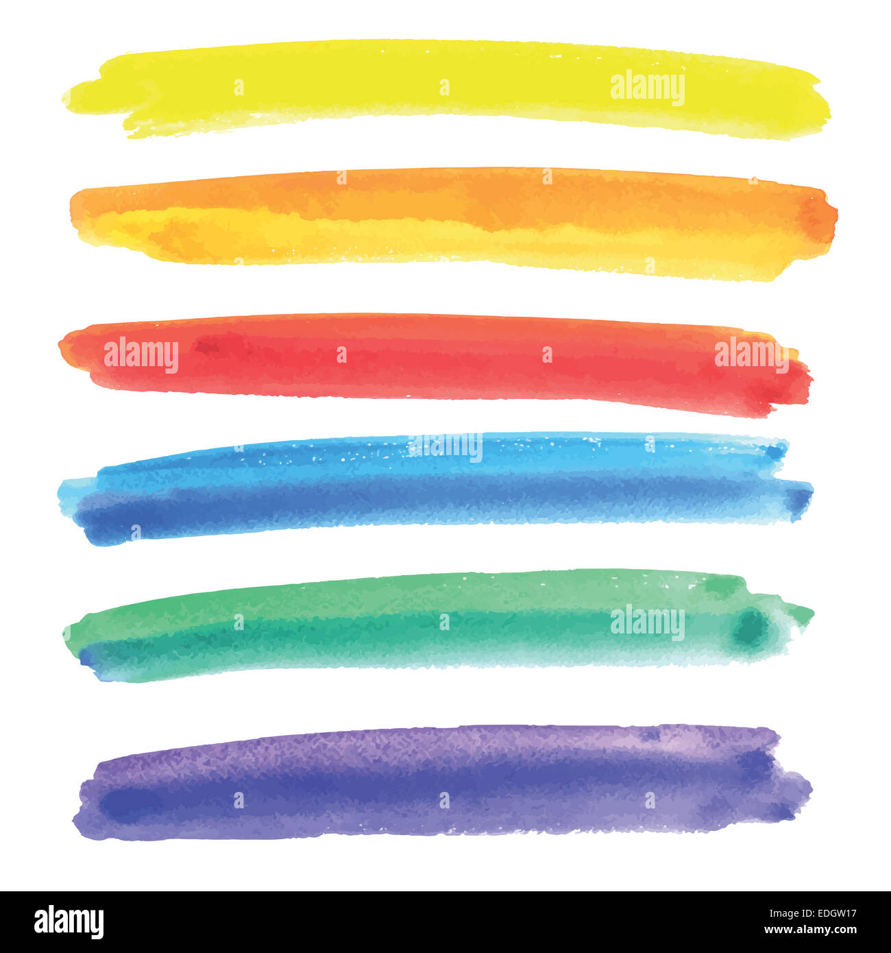 Colorful vector isolated watercolor paint brush strip Stock Photo - Alamy